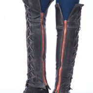 Distressed Laced Half Chaps | Lissa Hill Leather